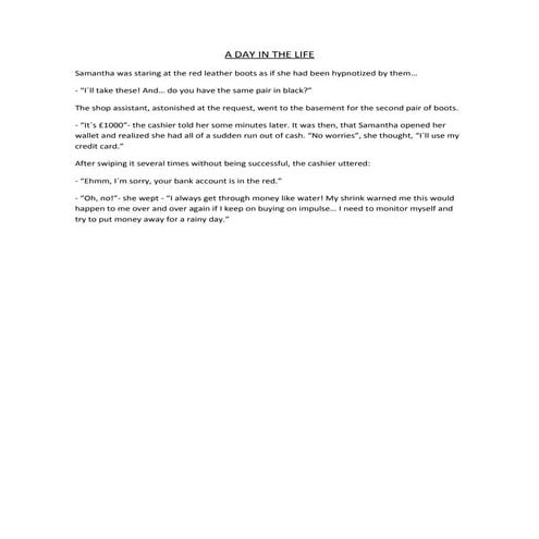 A day in the life short story | DOC