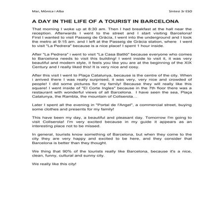 A day in the life of a tourist in barcelona | DOC