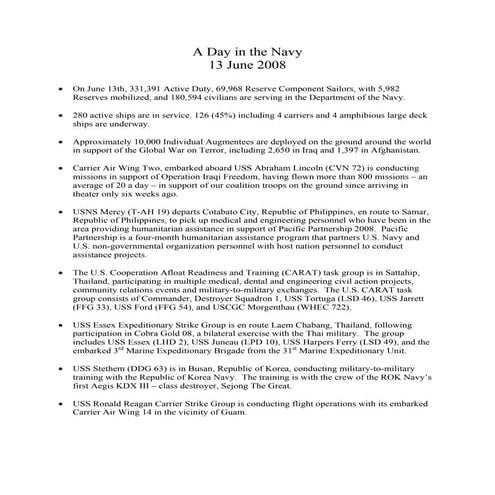 A Day In The Navy 13jun08 | PDF