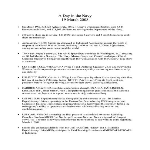 A Day In The Navy 19mar08 | PDF