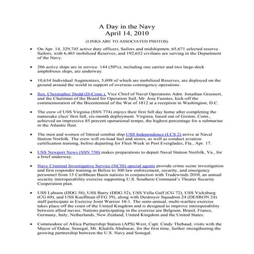 A day in the Navy - April 14, 2010 | PDF