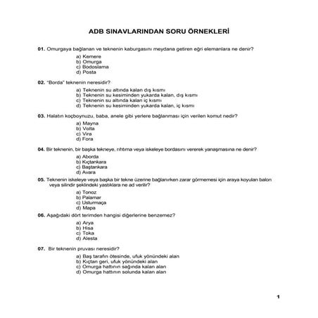 Adb 100 soru | PDF