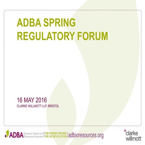 ADBA Spring Regulatory Forum - May 2016 | PPTX
