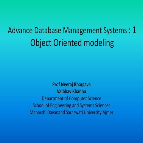 Adbms 1 Object Oriented Modeling Ppt 0343