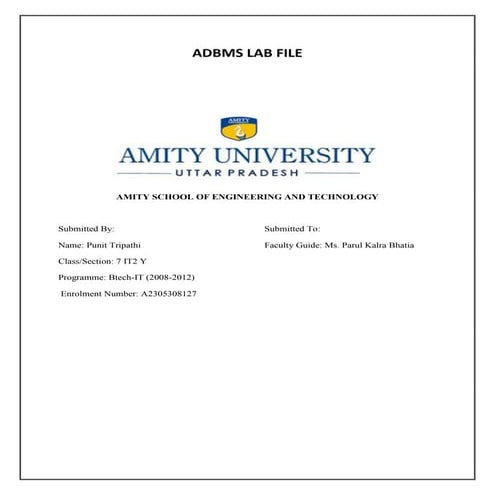 Adbms Lab File Pdf 