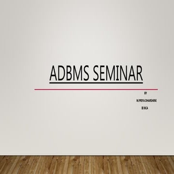 ADBMS | PPT