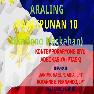Adbokasiya -PTASK WEEK.pptx Araling panlipunan 10 | PPTX