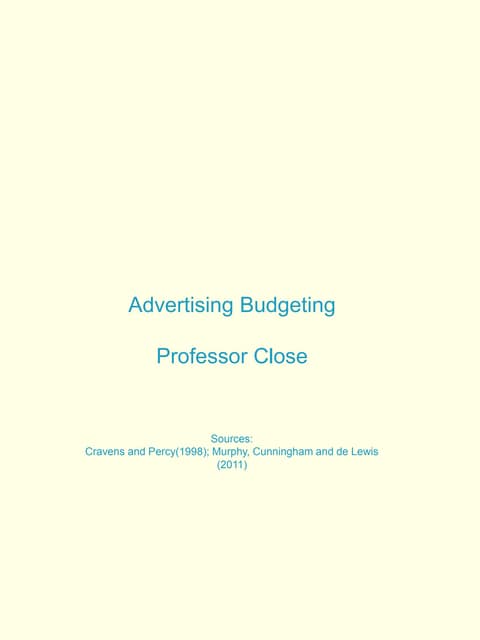 Advertising budget | PPTX