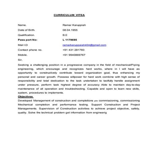 piping foreman resume | DOC