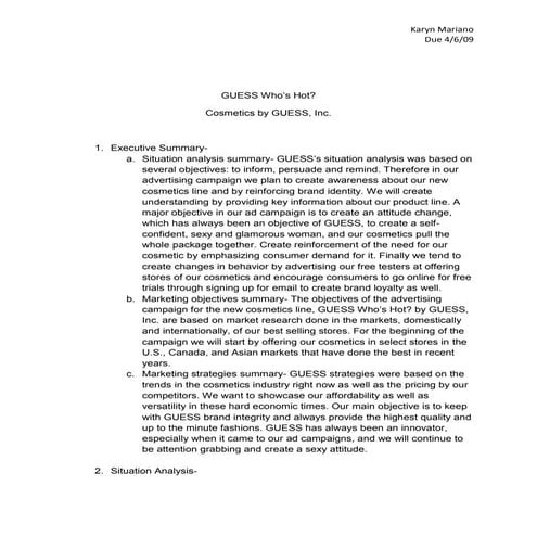 Ad Campaign Guess | PDF