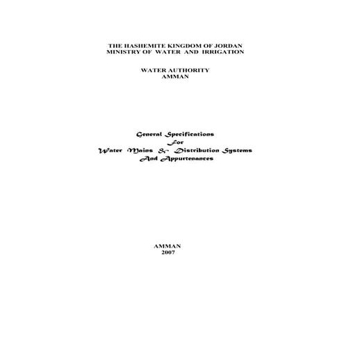 WAJ gen.specs 2007 | PDF | Civil Engineering Industry | Industries
