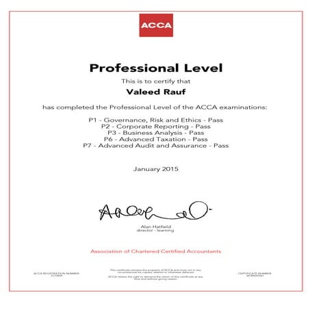 Professional Level Certificate | PDF