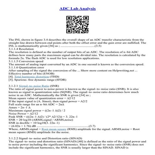 ADC Lab Analysis | PDF