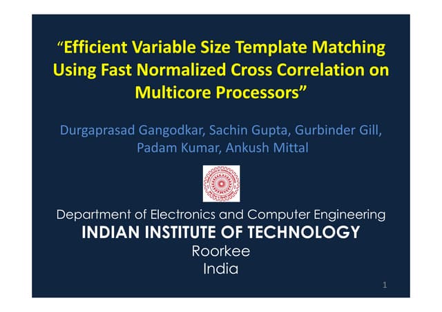 Efficient Variable Size Template Matching Using Fast Normalized Cross Correlation On Multicore