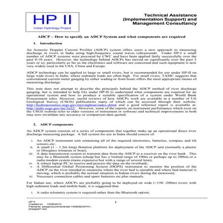 Adcp procurement note | DOC