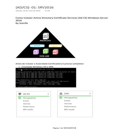 [AD/CS] 01 Windows Server 2016 - CA Enterprise - Parte01 | PDF