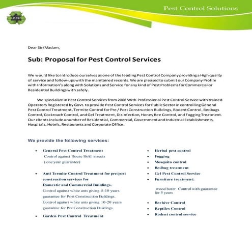 pest control service | DOCX