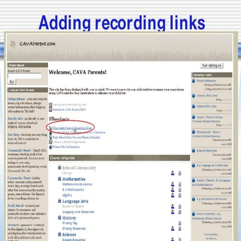 Add Recording Links | PPT