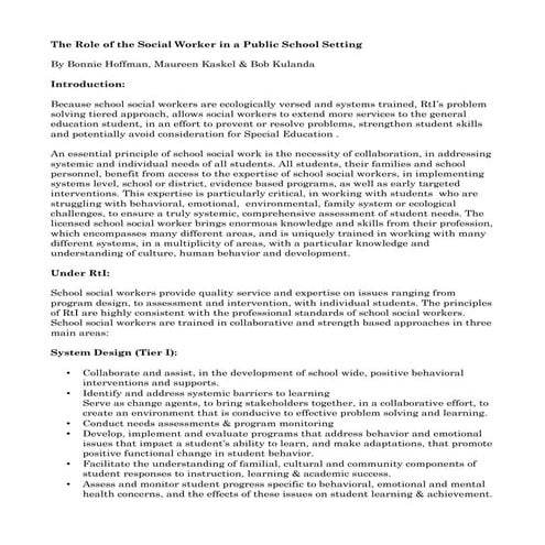 School Social Workers in a Public School Setting | ODT