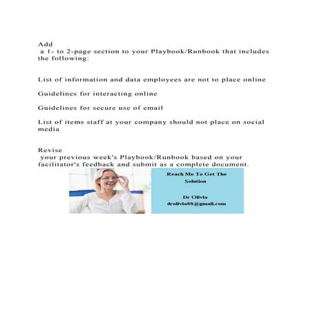 Add a 1- to 2-page section to your PlaybookRunbook that include.docx