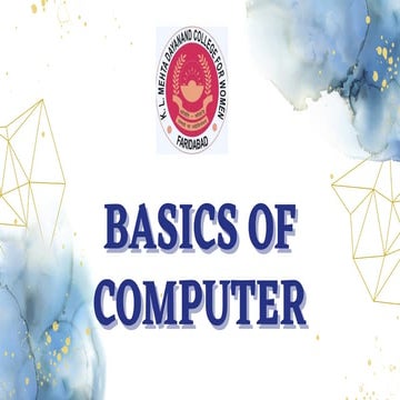 Basics Of Computer in PDF format present | PPT