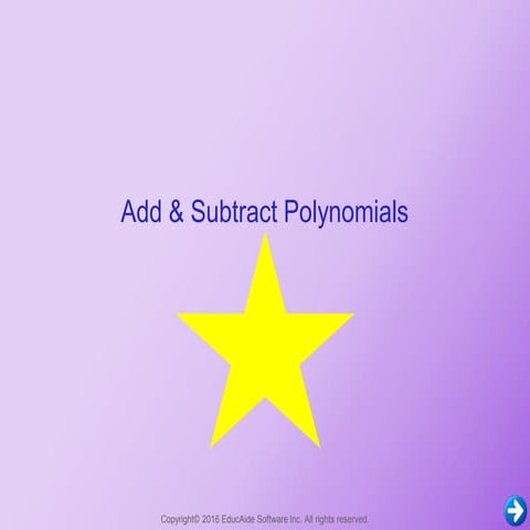 Add and Subtracting polynomials | PPT