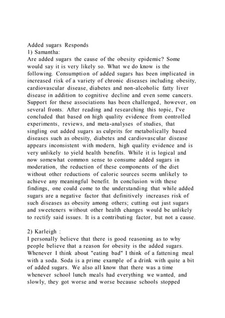 The Effects Of Sugar on the Human Body | PPTX