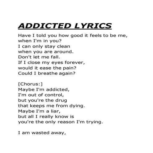 Addicted lyrics | DOCX