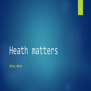 heath matters topic 2. planning 10 | PPTX