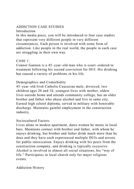 For this assignment, you are provided with four video case studies (.docx