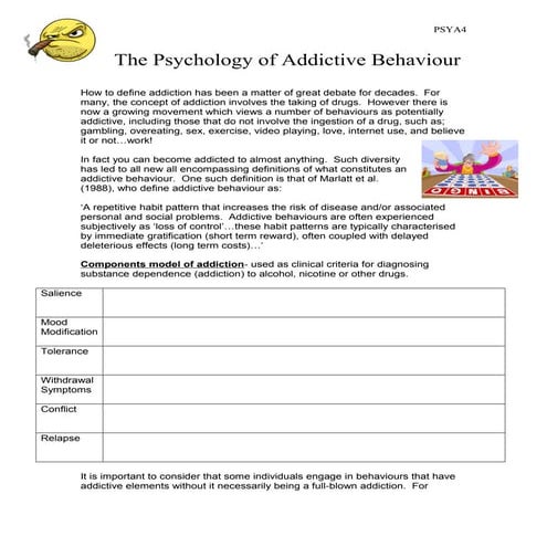 Addictive behaviour -models | DOC