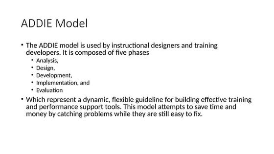 All_about_the_ADDIE_Model_Presentation.pptx | Education