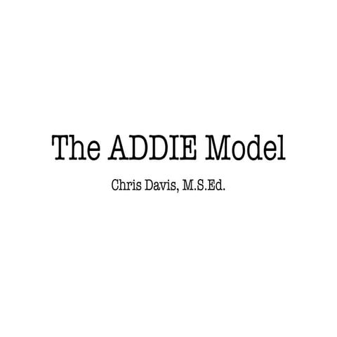 ADDIE Model | PPT