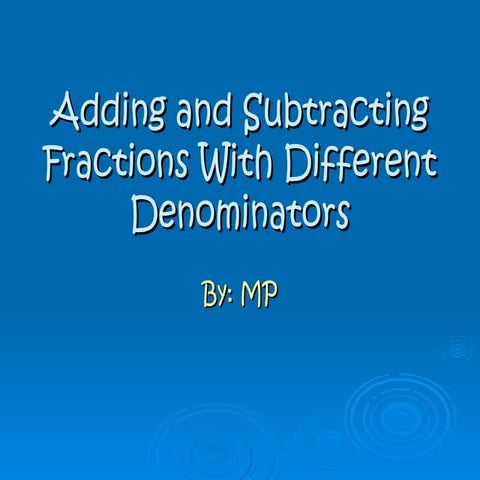 adding and subtracting fractions | PPT