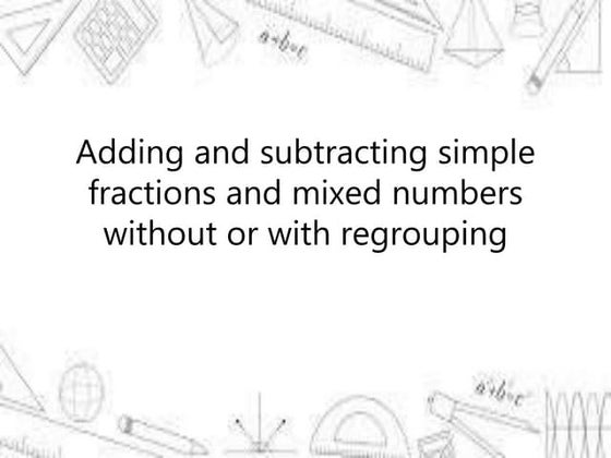 Adding and subtracting fractions | PPT