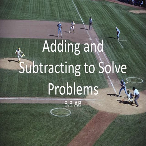 Adding and subtracting to solve problems notes pages | PPTX