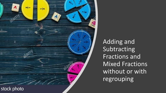 Adding Dissimilar Fraction with and without regrouping | PPT