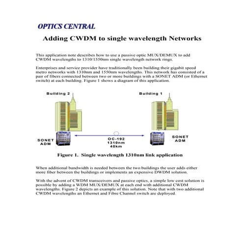 Adding cwdm to_single_wavelength_networks | PDF | Computer Networking ...