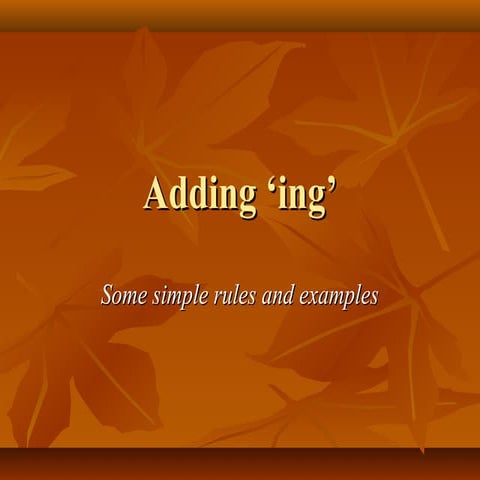 Adding ing | PPT