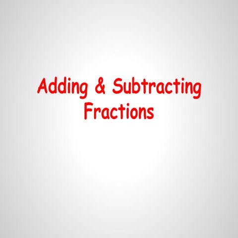 Subtract Mixed Numbers | PPT