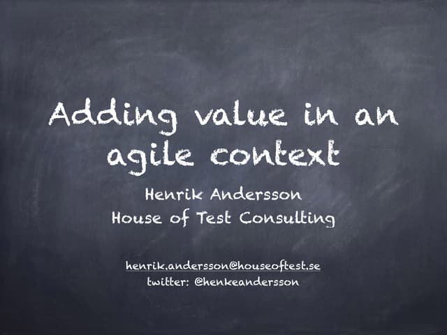 Adding value in an agile context | PDF Adding value in an agile context | PDF