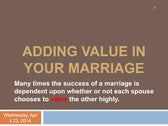 Creating Values in our Marriages | PPT