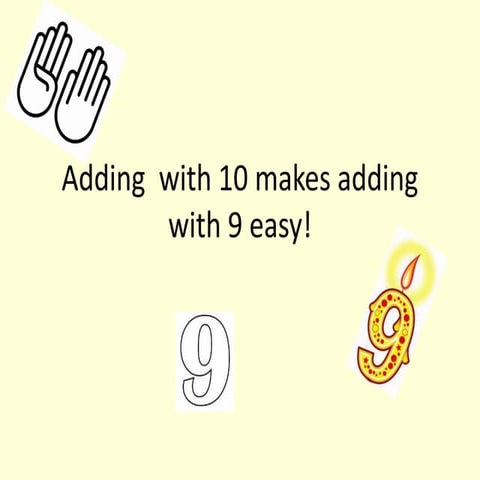 Adding with 10 makes adding with 9 easy | PPTX