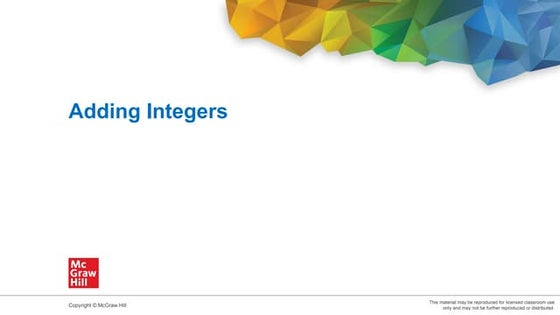 Adding Integers Notes - Song Method | PPT