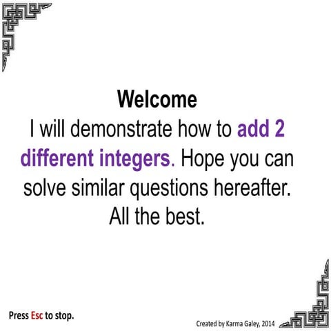 Add integers 1 | PPT