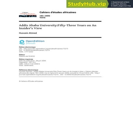Addis Ababa University | PDF