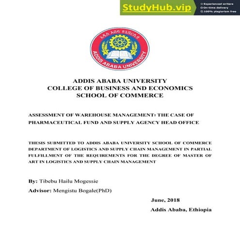 ADDIS ABABA UNIVERSITY COLLEGE OF BUSINESS AND ECONOMICS SCHOOL OF ...