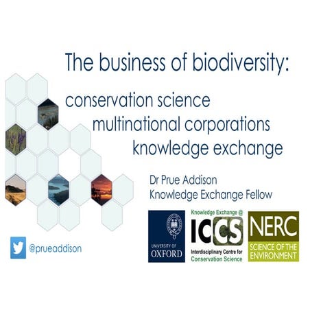 Prue Addison: The Business of Biodiversity. Final Seminar | PDF