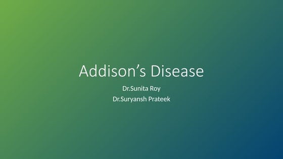 Addison's Disease ppt | PPTX