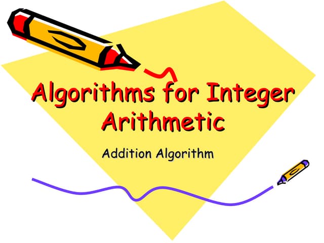Addition Algorithm Ppt